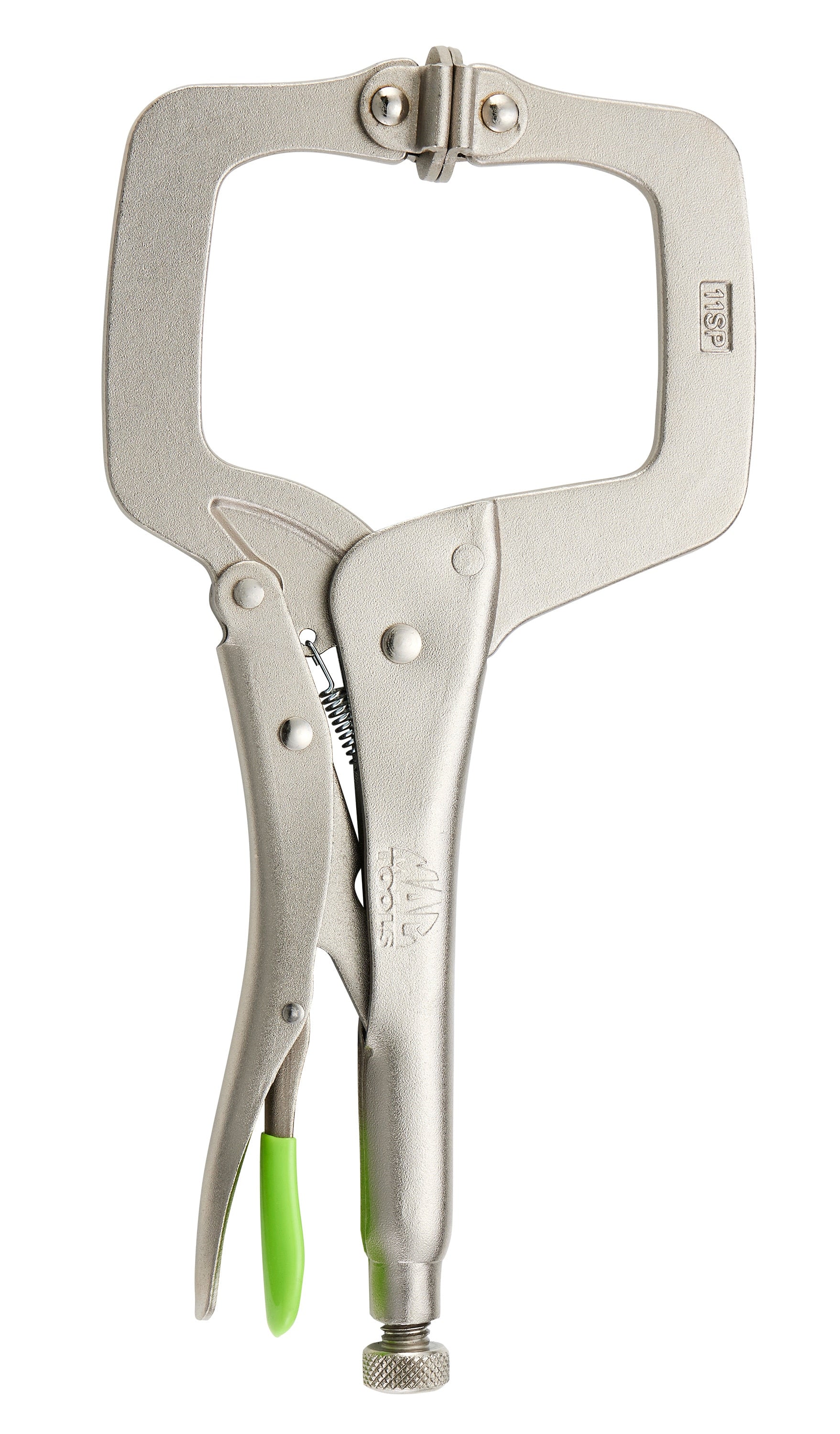 11" C-Clamp Trigger Release Locking Pliers with Swivel Pads - Green ...