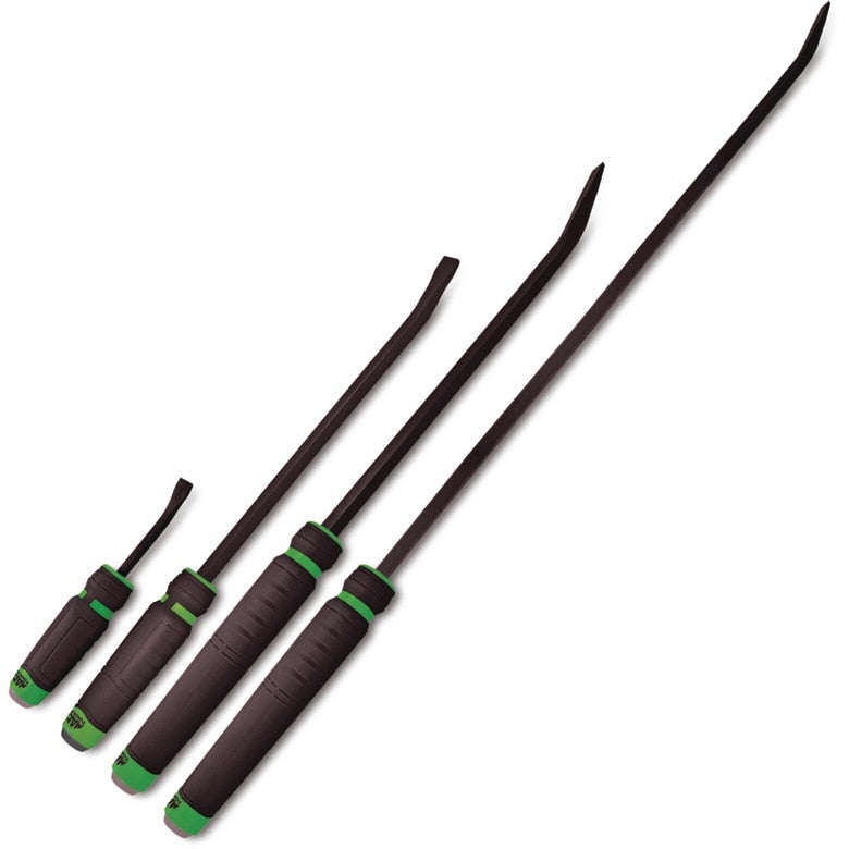 4-PC. Capped Comfort-Handle Curved-Head Pry Bar Set – Hi-Vis Green ...
