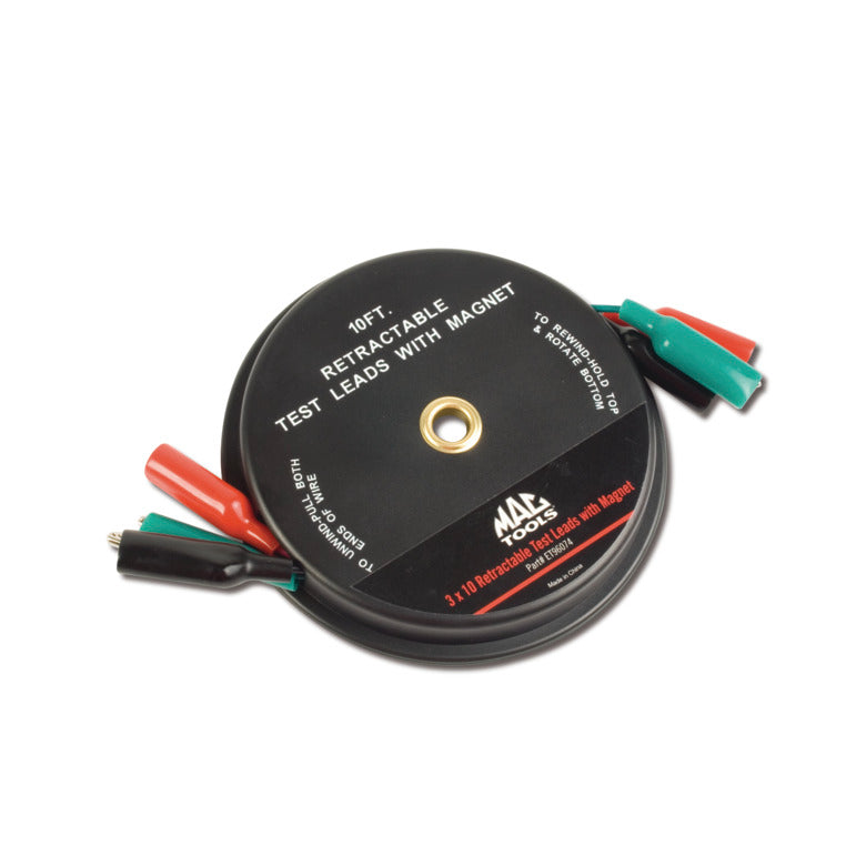 3-PC. Retractable Magnetic-Body Test Lead Set 10' - ET96074 | Mac Tools