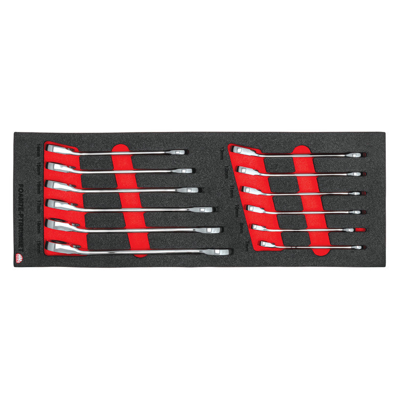 12-PC. Metric Reversible Ratcheting Wrench Foam Set - FOAM7E-PTRRWMET ...
