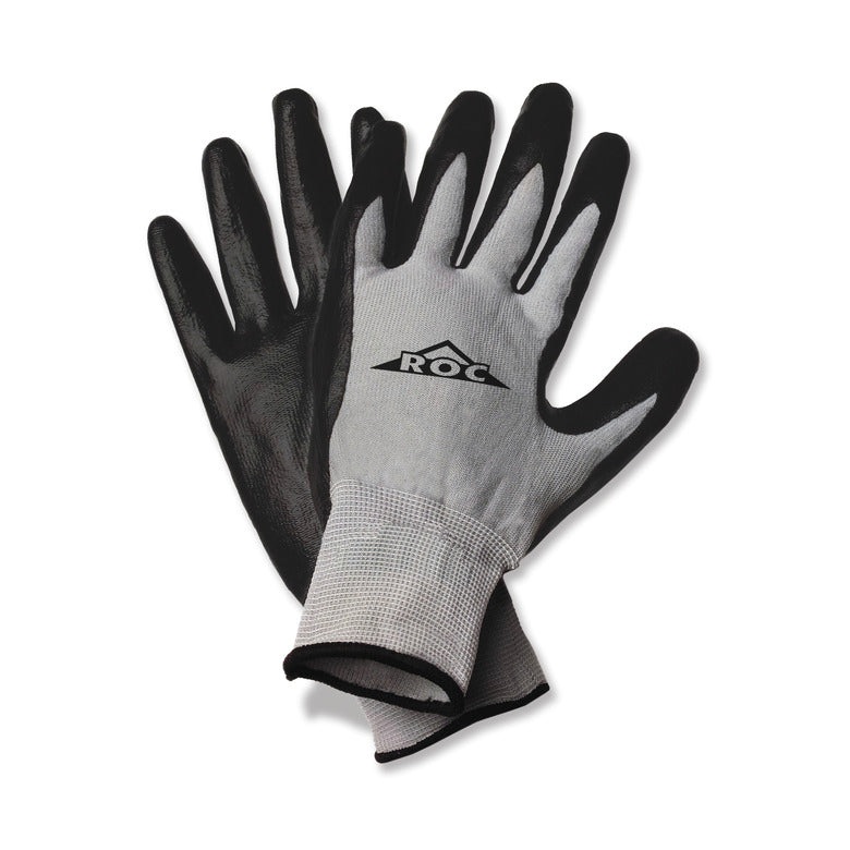 Black Nitrile-Dipped Gloves Medium - Gray - ROC10TM | Mac Tools