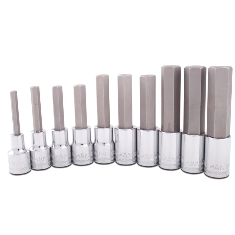 10-PC. 1/2" Drive Metric Hex Driver Set - SVHM10PT | Mac Tools