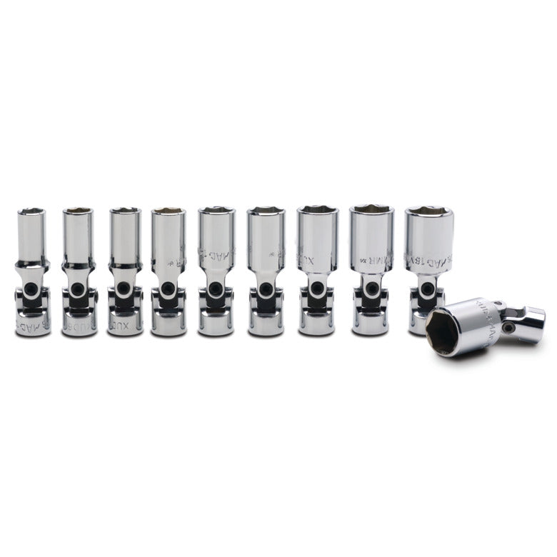 10-PC. 3/8" Drive Metric Deep Universal Socket Set - 6-PT ...
