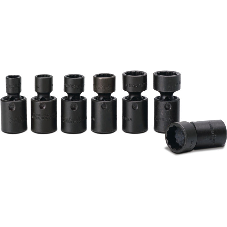 7-PC. 3/8" Drive SAE Universal Impact Universal Socket Set - 12-PT ...