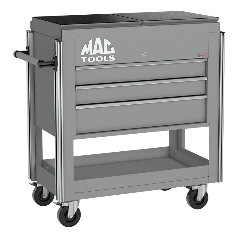 3-Drawer Utility Cart w/ Split Sliding Lid - Mica Gray - UC3720SLH-GY ...