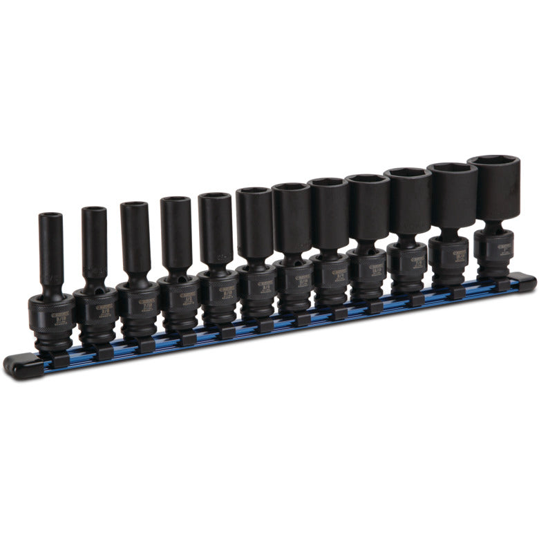 12-PC. 3/8" Drive SAE Universal Deep Impact Socket Set 6-PT. - E041628 ...
